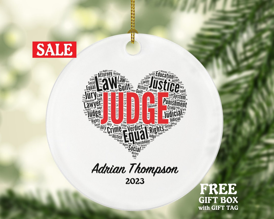 Personalized Judge Christmas Ornament, Custom Gift for Attorney at Law ...