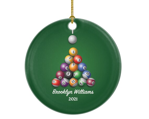 Personalized Pool Table Ornament Glittered Pool Float Custom Party