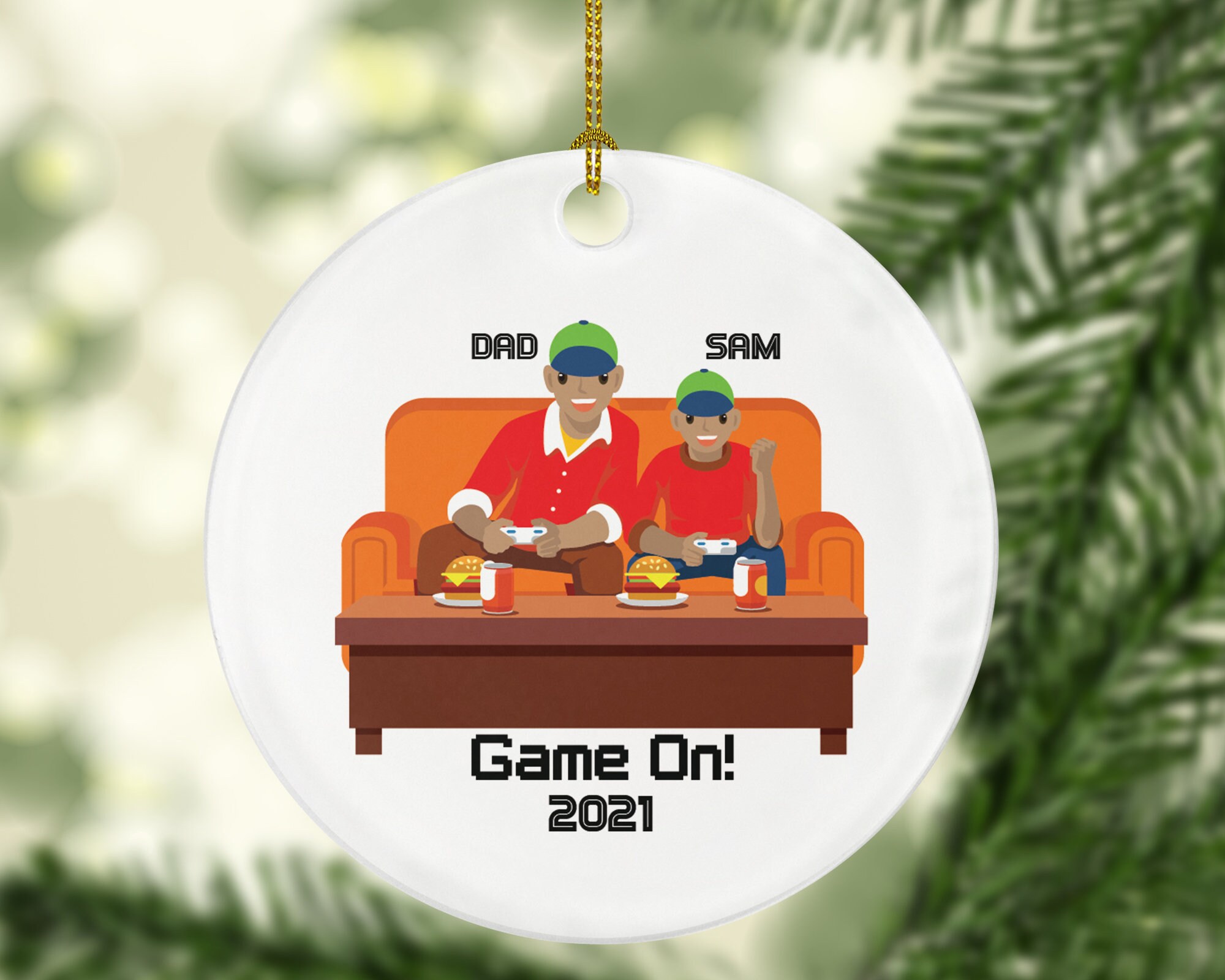 Personalized Playing Video Game Player Father Son Dad Boy - Etsy