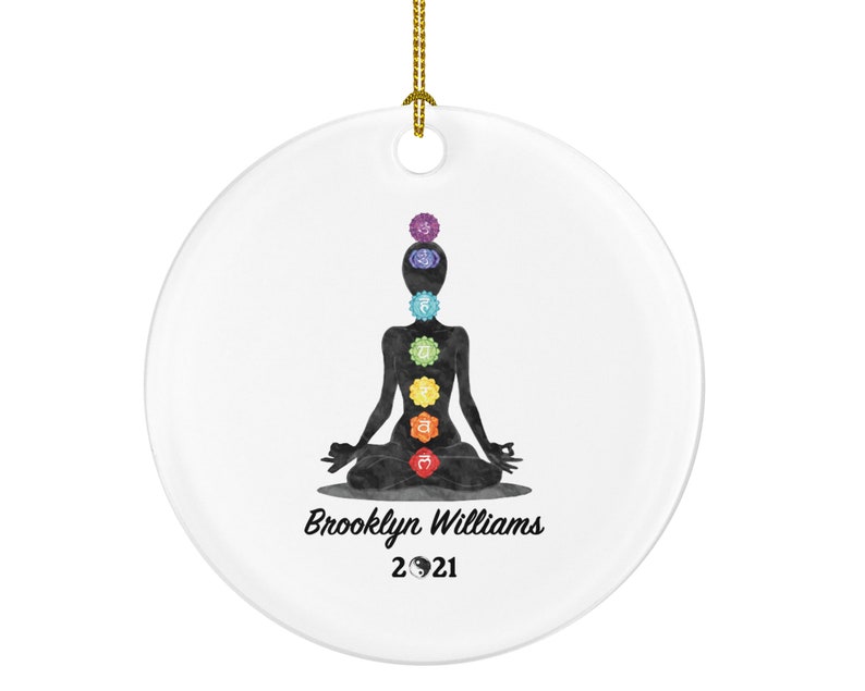 Chakra Christmas Ornament - Yoga Pose Personalized Meditation Happy ...