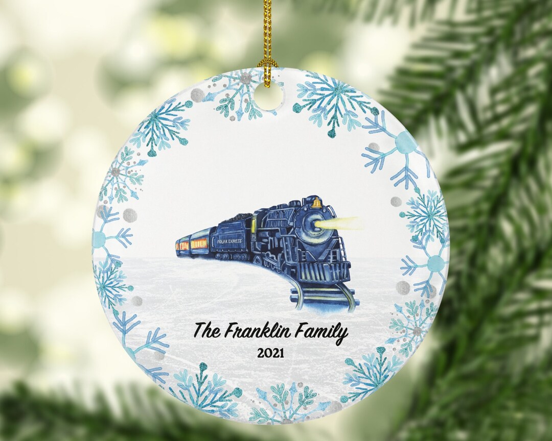 Train Locomotive Engine Polar Express Christmas Ornament Personalized ...