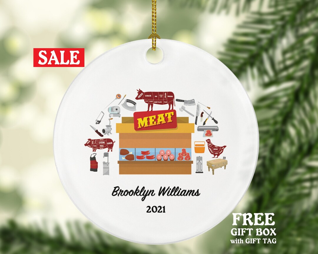 Personalized Butcher Christmas Ornament - Meat Store Worker Custom Gift ...