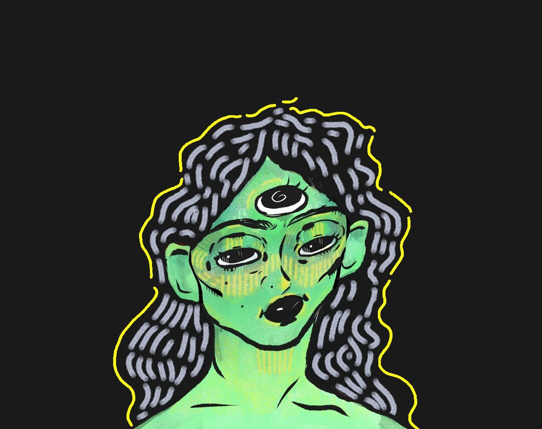 Alien Magic Third Eye Witch Girl ART PRINT POSTER // Downloadable Art ...