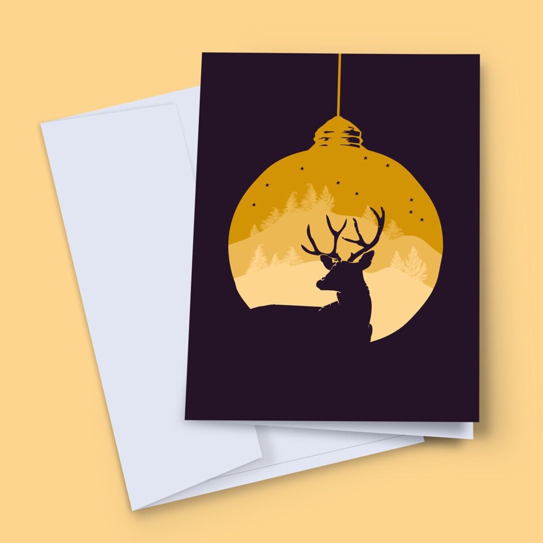 Midnight Wanderings Stag Card, Stag Christmas Card, Scottish Card ...