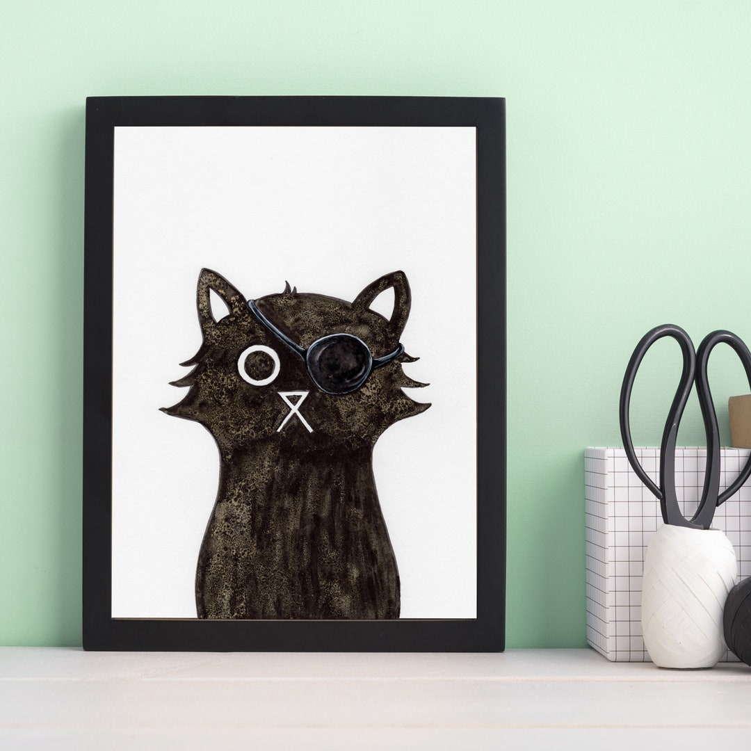 Fury Cat Art Print: Superhero Pirate Cat, Kids Room Decor - Etsy