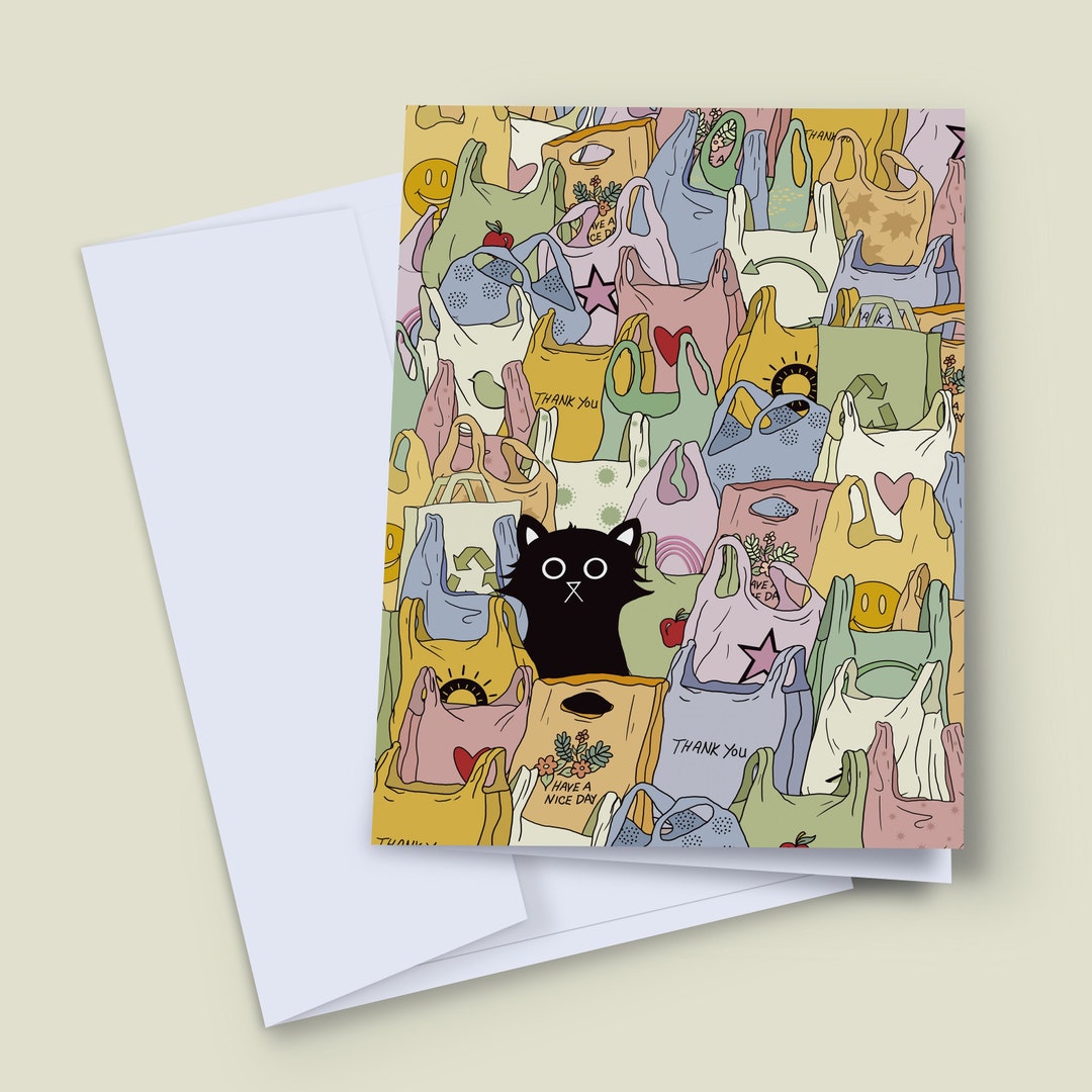 Congratulations Card, Cat Announcement Card, the Cat's Out of the Bag ...