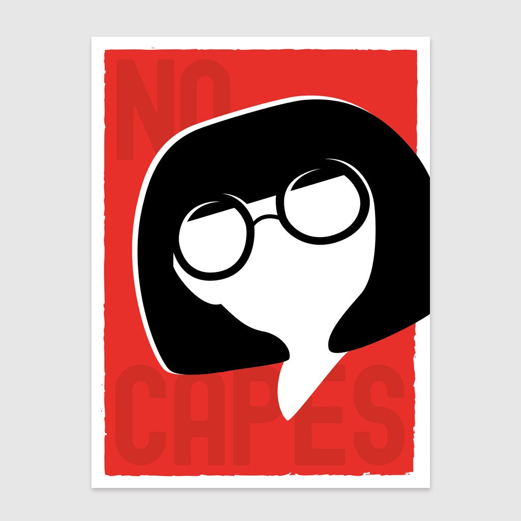 No Capes Giclee Fine Art Print, Wall Art Print, Superhero Wall Print ...