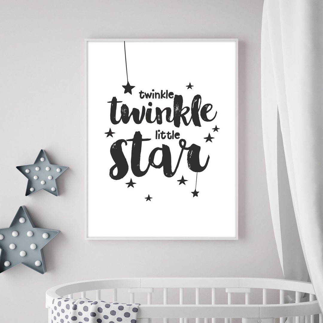 Twinkle Twinkle 1 Wall Art Print, Typography Print, Twinkle Twinkle ...
