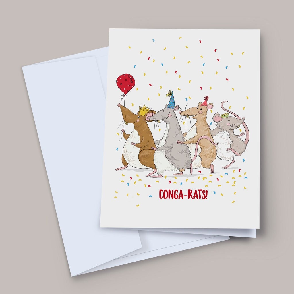 Funny Congratulations Card | Conga-rats Greeting Card | New Job Card ...