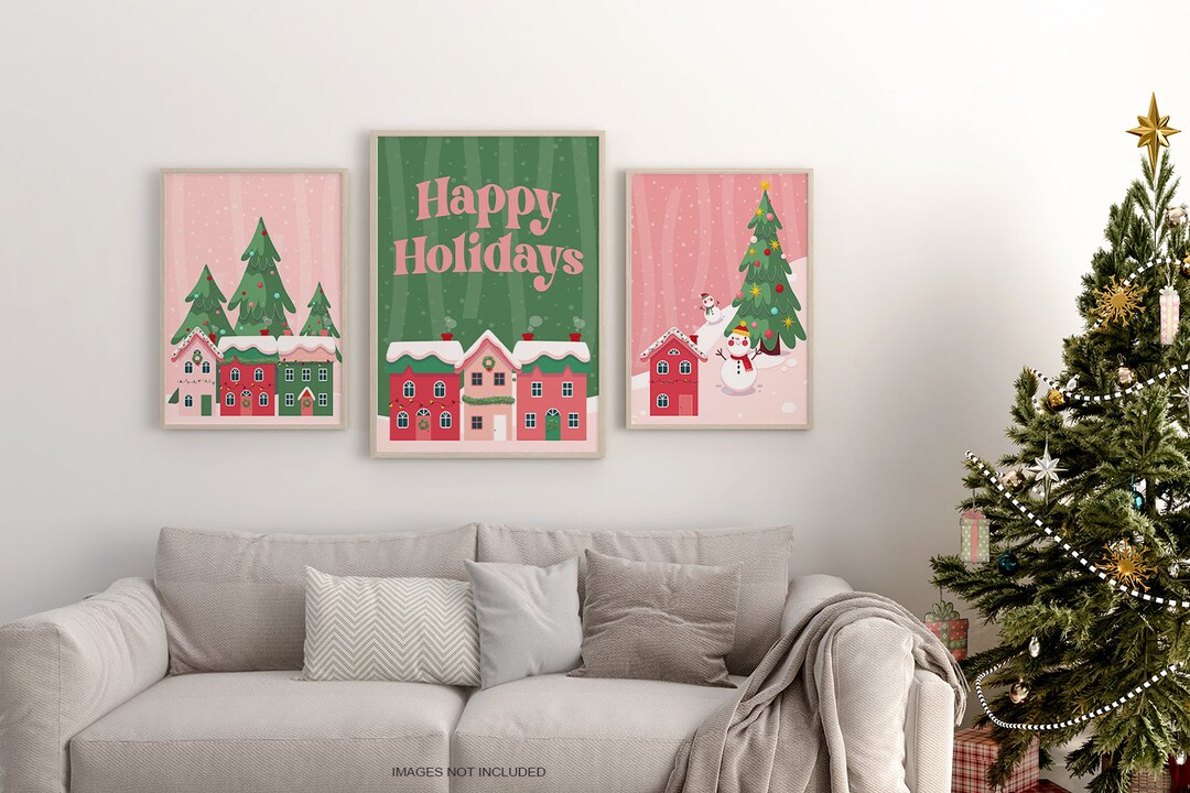 Christmas Art Digital Download, 3 Pack Christmas Art, Christmas Gift ...