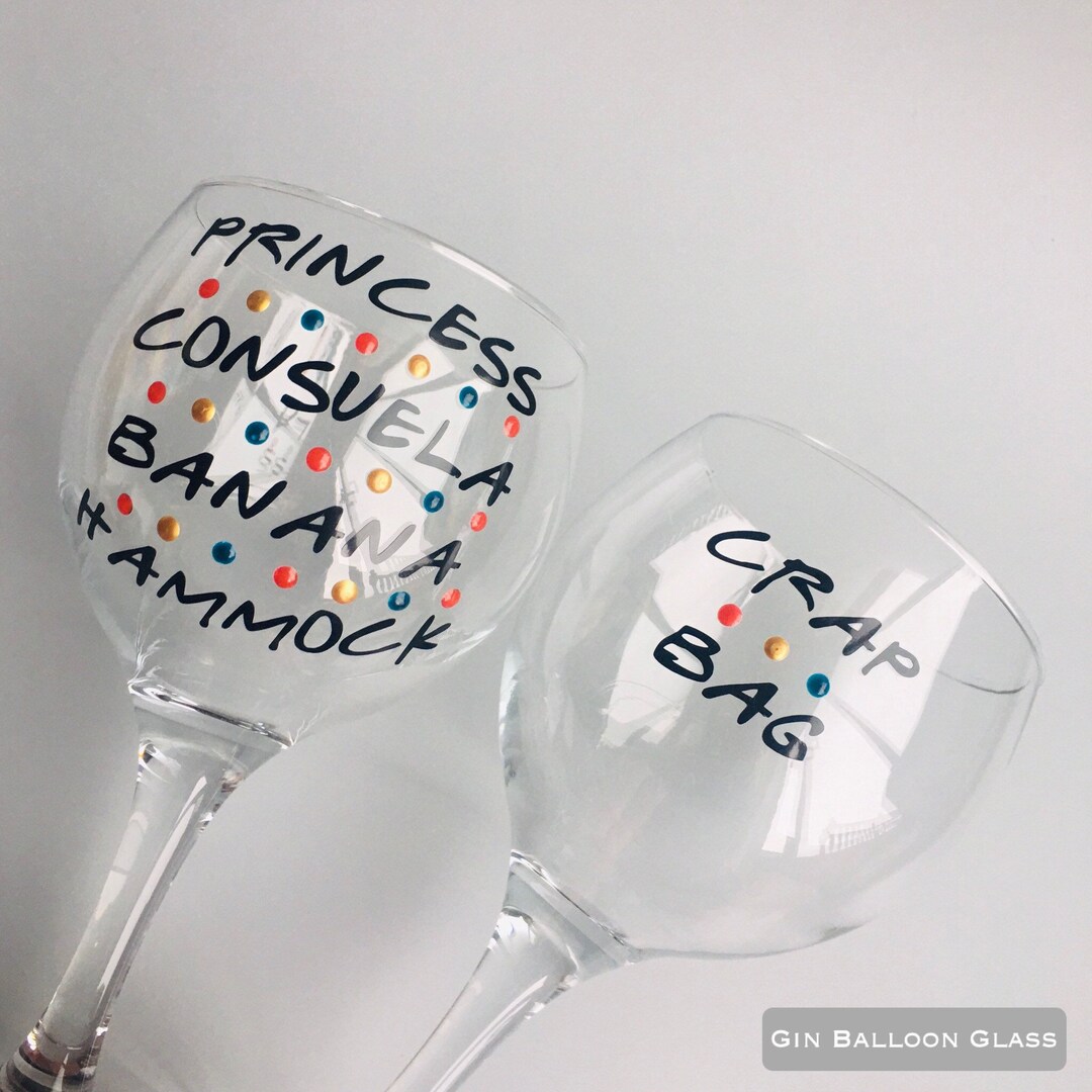 FRIENDS Valentines Day Glass TV Couples Gin Glasses Wine Glasses Crap ...