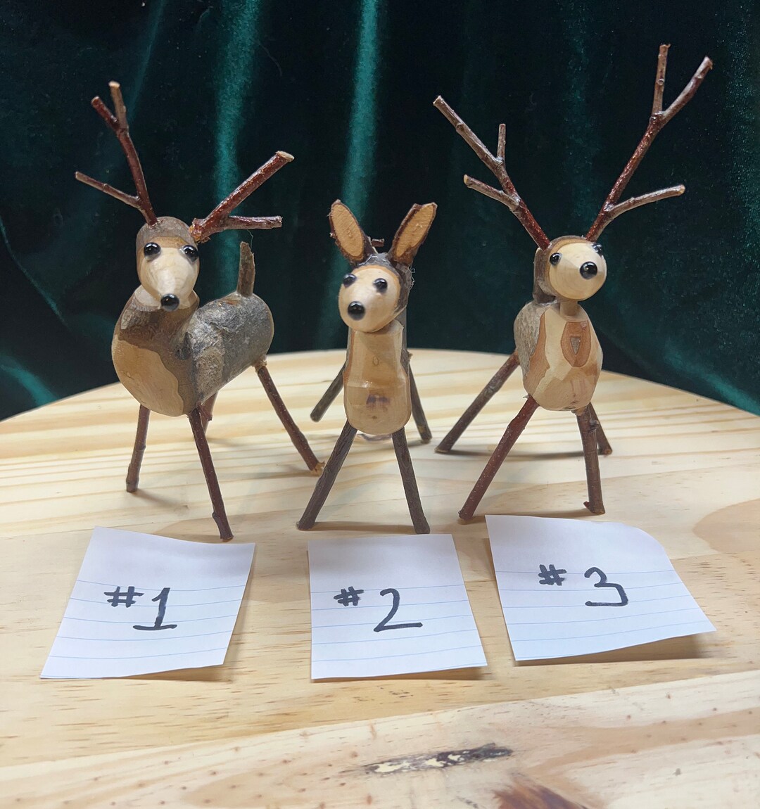 1 Miniature Rustic Stick Deer, FREE SHIPPING - Etsy