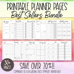 Bestsellers Printable Planner Bundle, Daily Planner, Weekly Planner ...