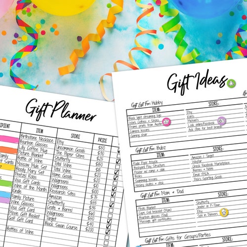 Printable Gift Planner Pages Work Planner Inserts Printable - Etsy