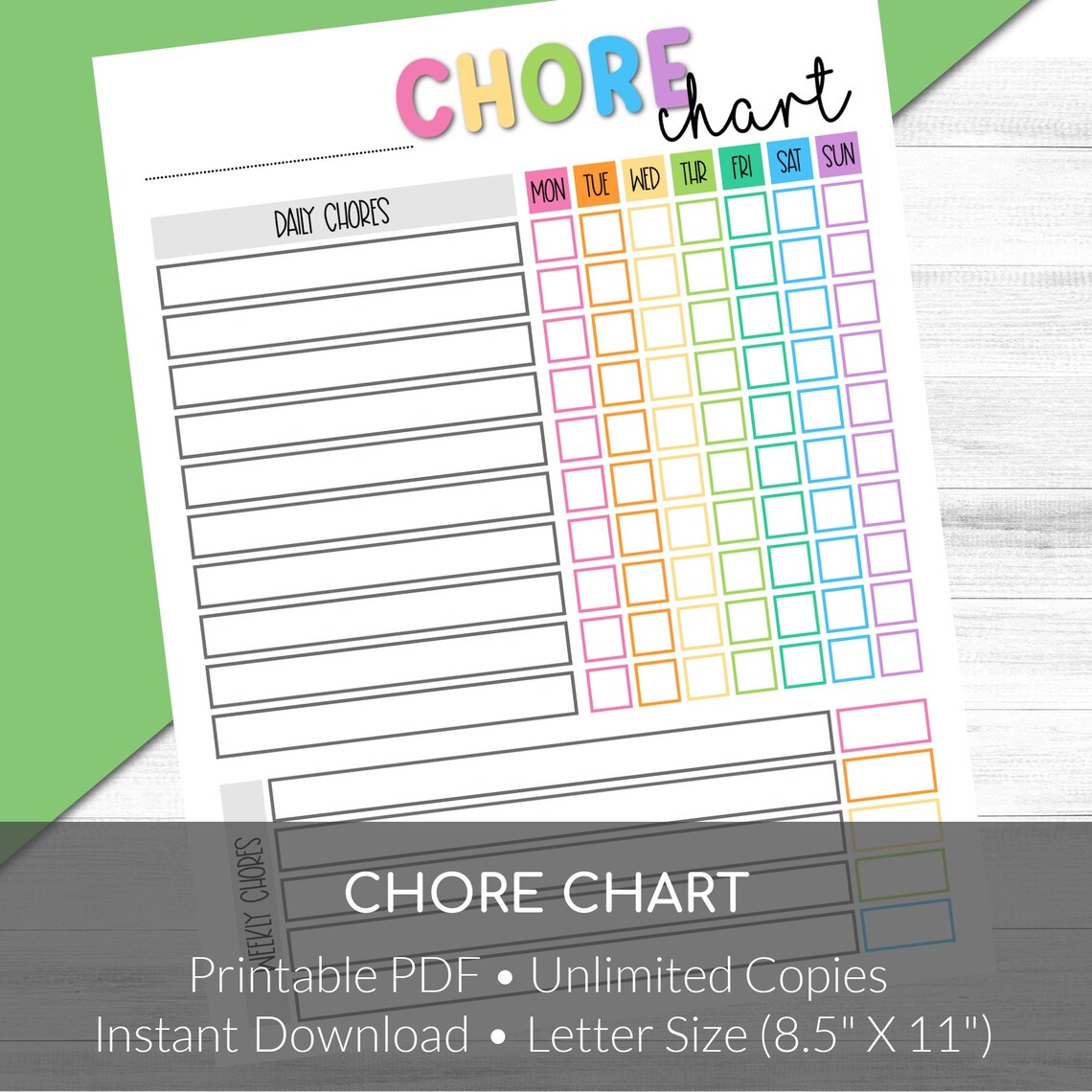 Kids Chore Chart Kids Reward Chart Routine Chart Printable - Etsy