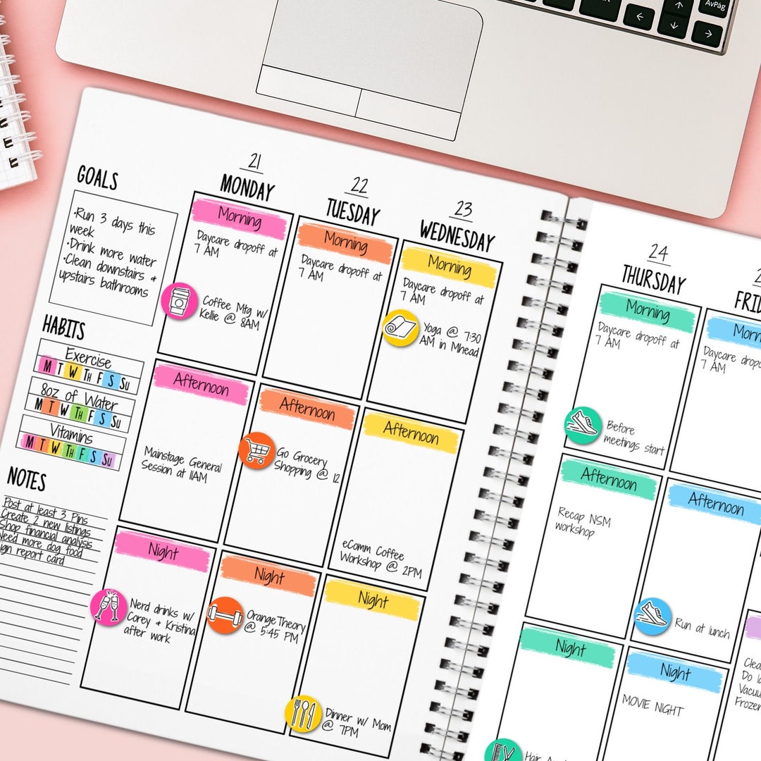 Printable Weekly Planner Pages, Work Planner Inserts, Printable Planner ...