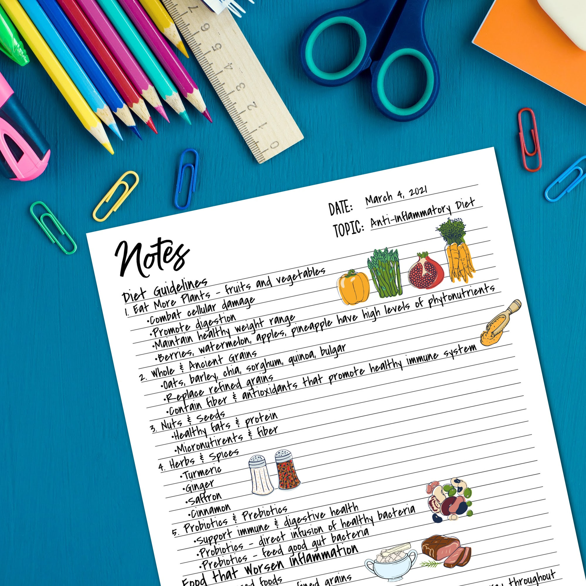 Printable Notes Page, Printable Note Paper, Printable Planner, Work ...