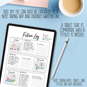 Printable Future Log, Undated Future Log, Year at a Glance, Undated ...