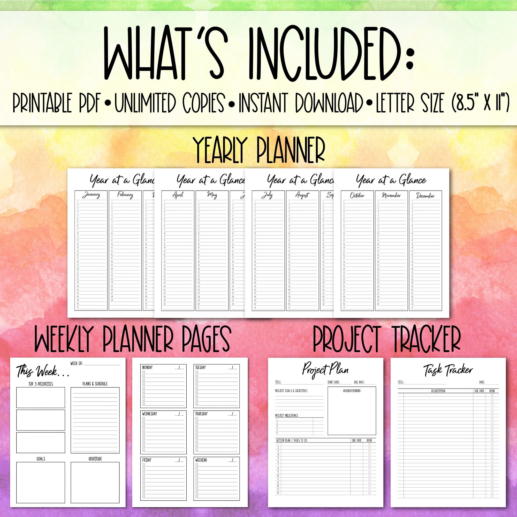 Bestsellers Printable Student Planner Bundle, Daily Printable Planner ...