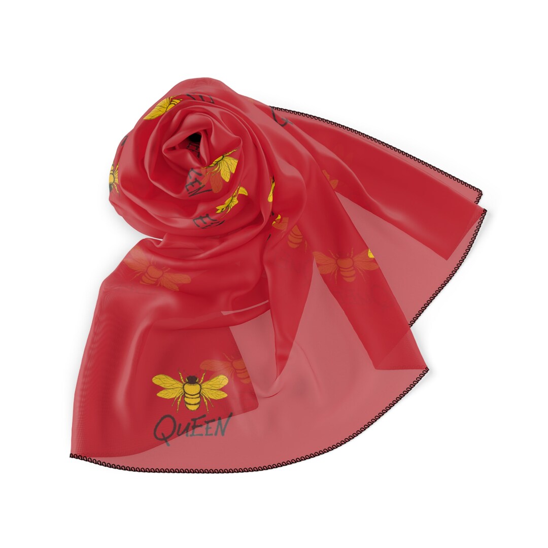 Regal Reverie: Queen Bee Red Scarf - Etsy