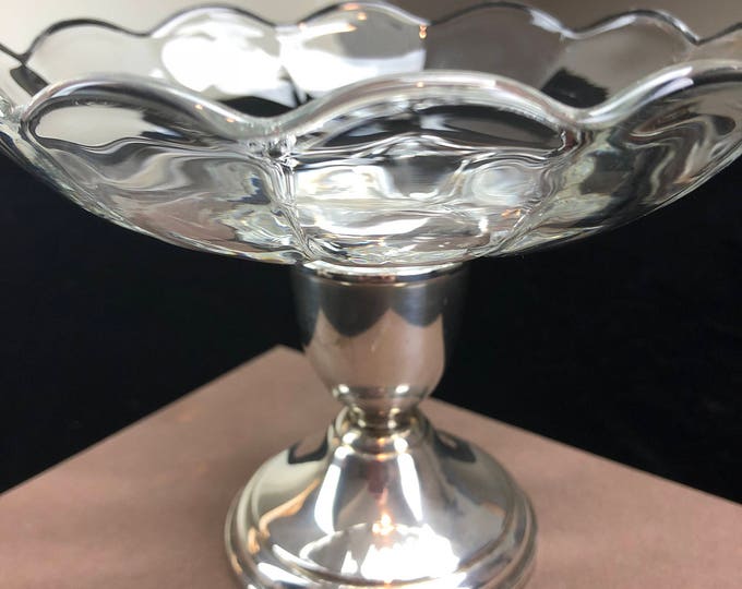 Vintage Preisner Sterling Silver Weighted Glass Compote #26 Candy or ...