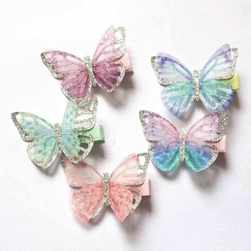 Girls Butterfly Hair Clip - Etsy