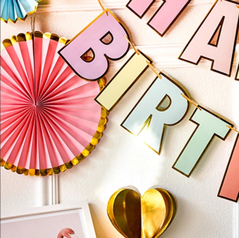 Pastel Happy Birthday Decor Set | Party Decoration Supplies | Birthday ...