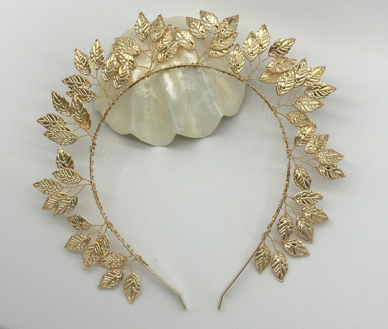 Déesse grecque Tiare feuille dor Couronne de bandeau de - Etsy France