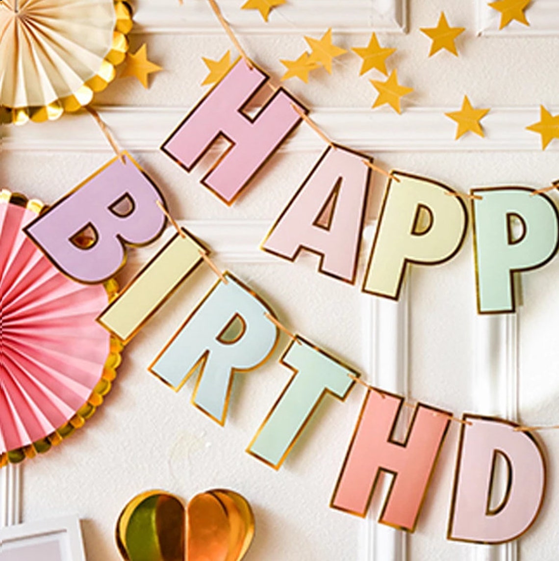 Pastel Happy Birthday Decor Set | Party Decoration Supplies | Birthday ...