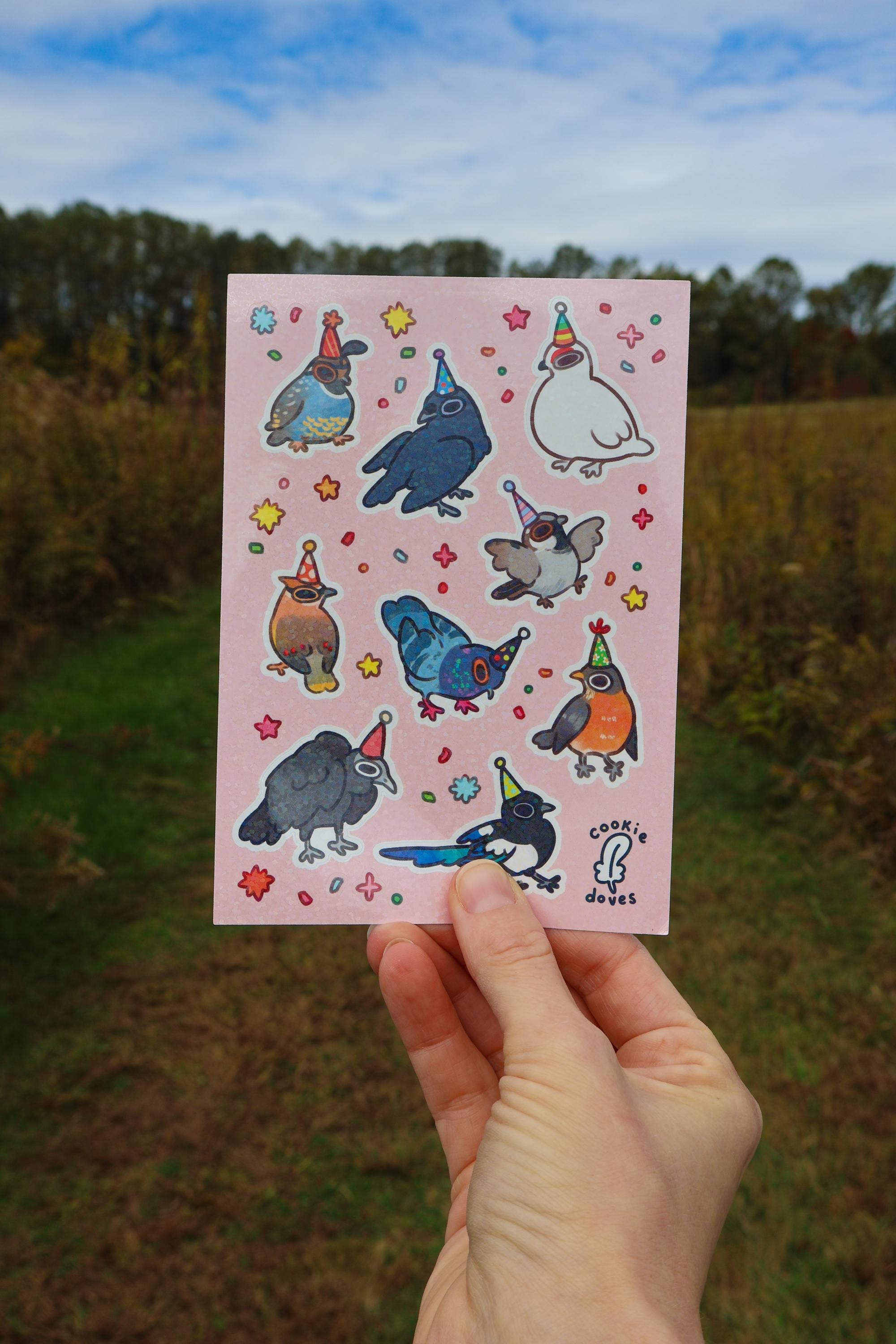 Party Bird Chibis ~ Sticker Sheets - Etsy