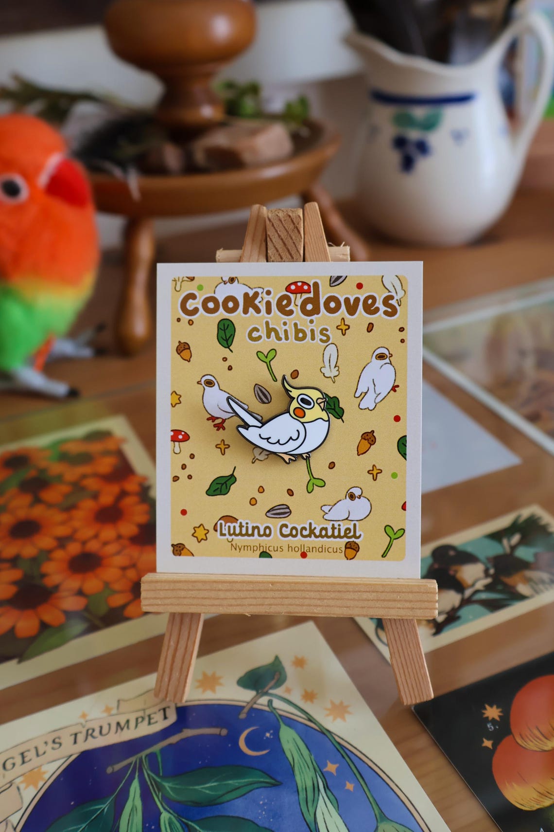 Lutino Cockatiel Chibi Pin - Etsy