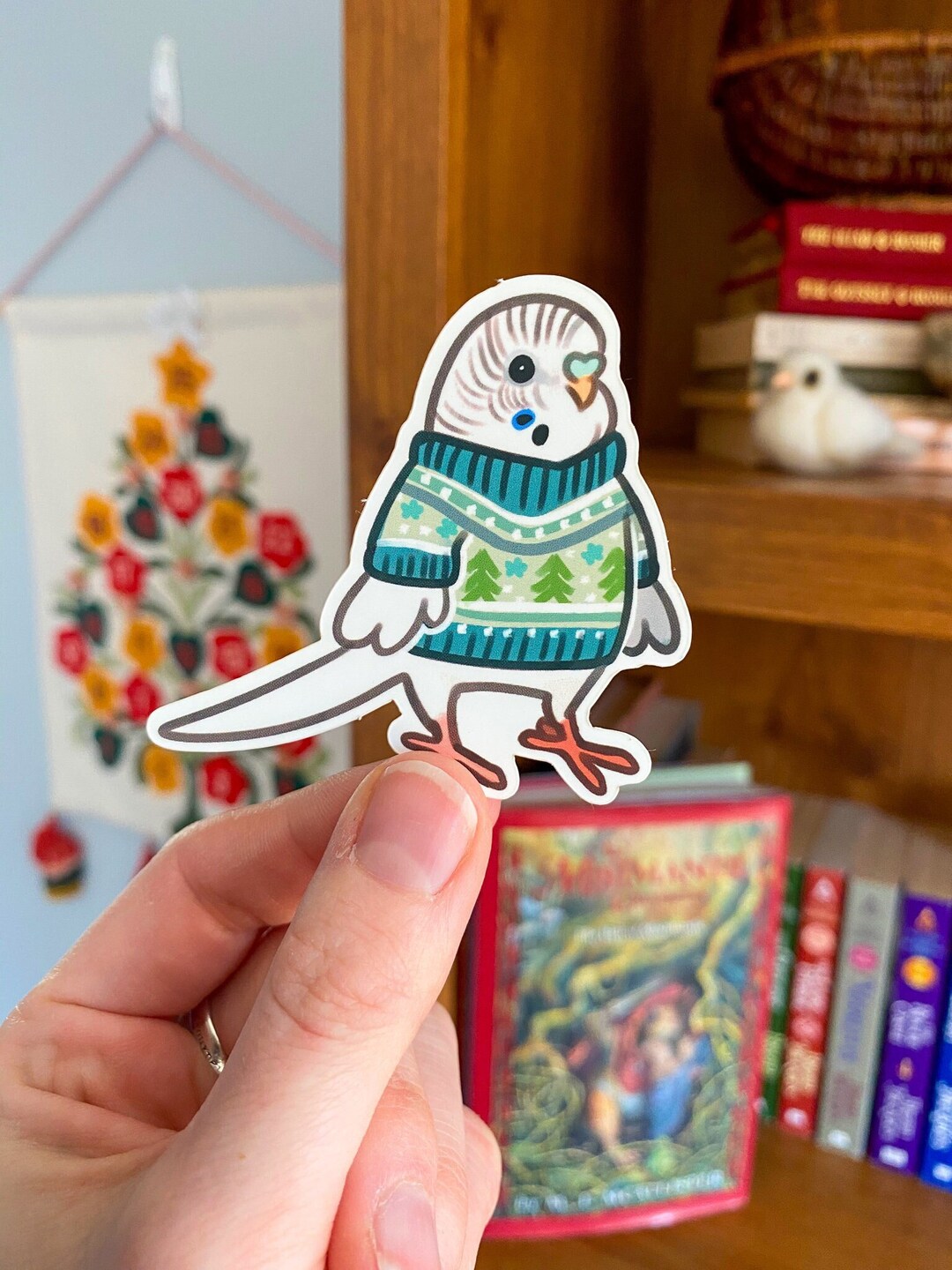 White Budgie Matte Vinyl Sticker - Etsy