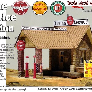 Stone Service Station shell, Sinclair or Flying A Kit Scale Model ...