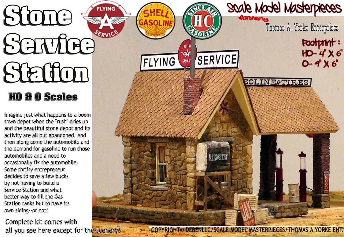 Stone Service Station shell, Sinclair or Flying A Kit Scale Model ...