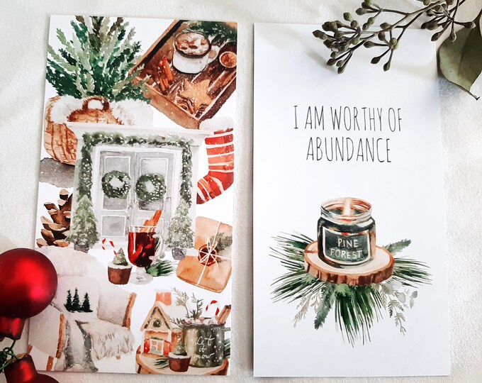 Christmas Themed | Holiday Themed Mantra Deck | Affirmation Deck | Moon ...