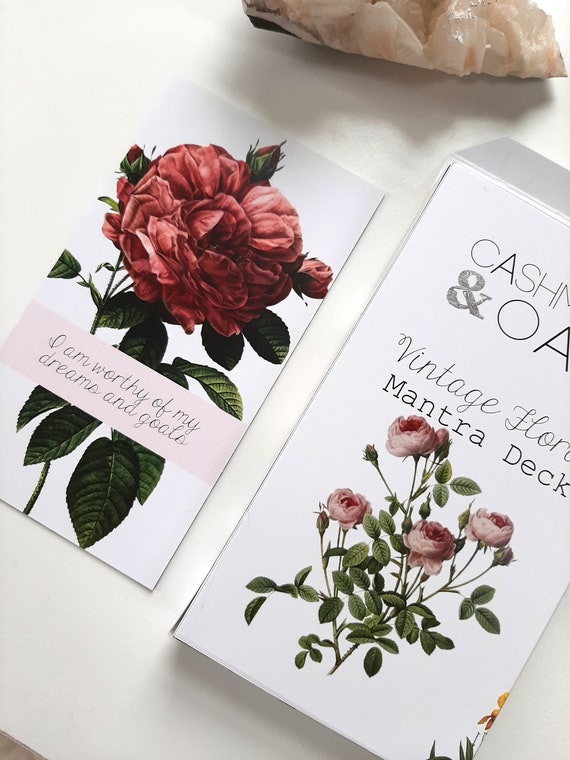 Vintage Floral Affirmation Cards Affirmation Deck Oracle | Etsy