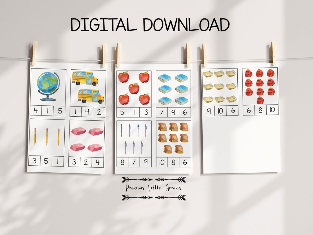 Montessori Teaching Materials- Early Childhood Math Count and Clip ...