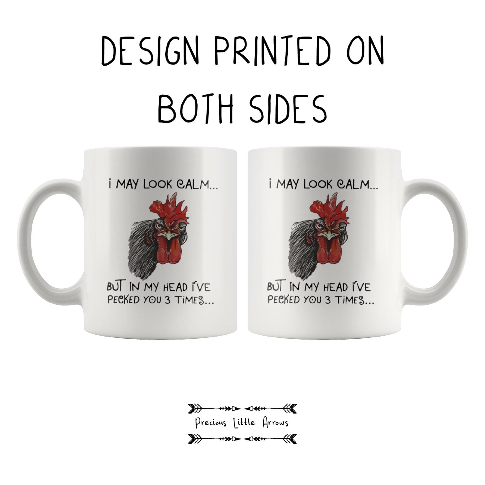 Funny Chicken Mug / I May Look Calm but in My Head I've Pecked You ...