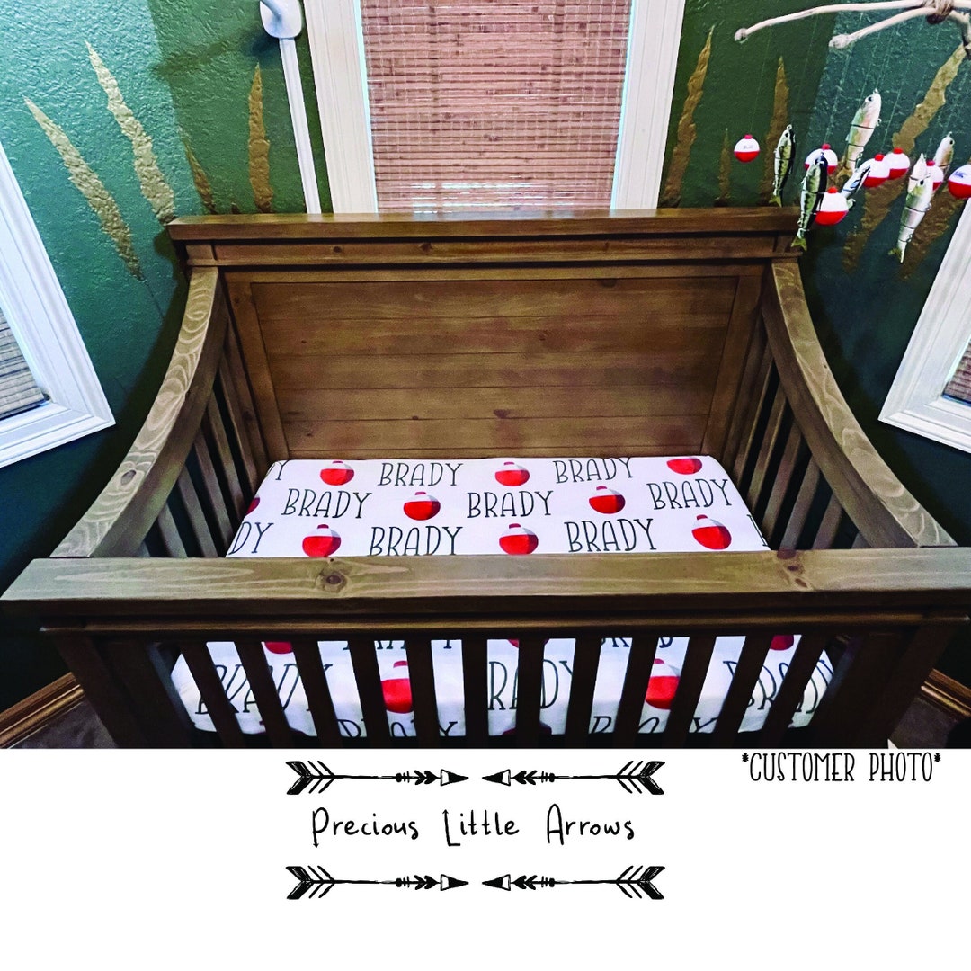 Fishing Crib Sheet / Custom Fishing Nursery Bedding/ Fishing Nursery ...
