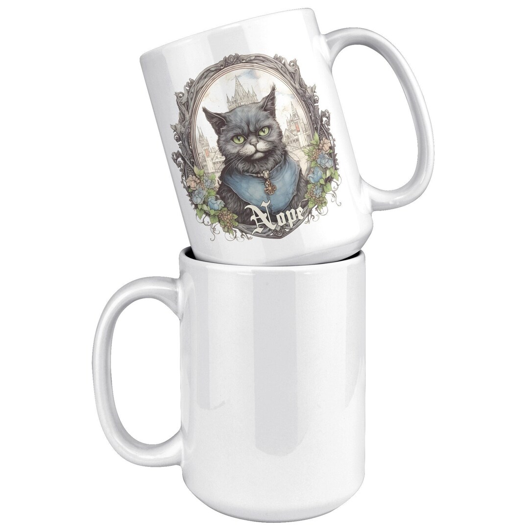 Gothic Cat Mug, Victorian Cat Mug, Moody Cat Mug, Angry Cat Coffee Cup ...