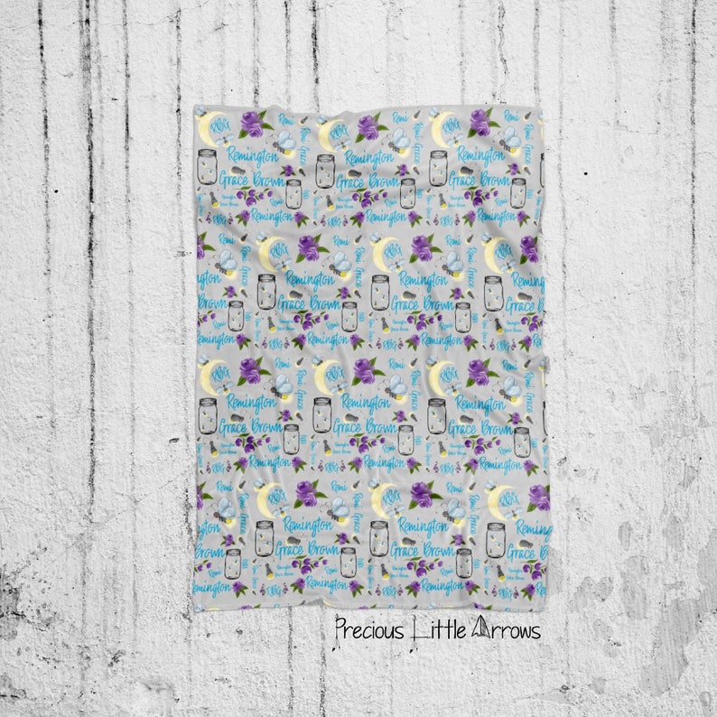 Firefly Personalized Crib Sheet Mason Jar Firefly Blanket - Etsy
