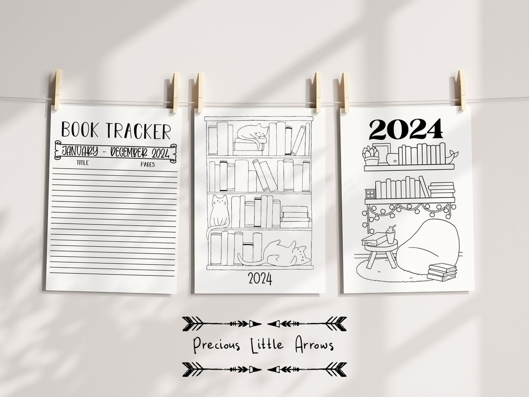 2024 Book Reading Tracker Printable, Bullet Journal Printable ...