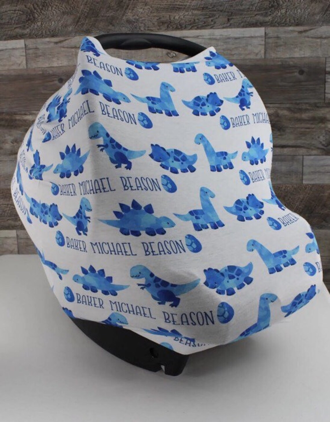 Blue Dinosaur Stretchy Car Seat cover / dino car seat cover/ 4 | Etsy