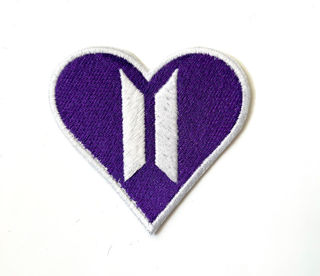 BTS X ARMY BT21 Bangtan Boys BTS Embroidered Purple Heart Patch Iron on ...