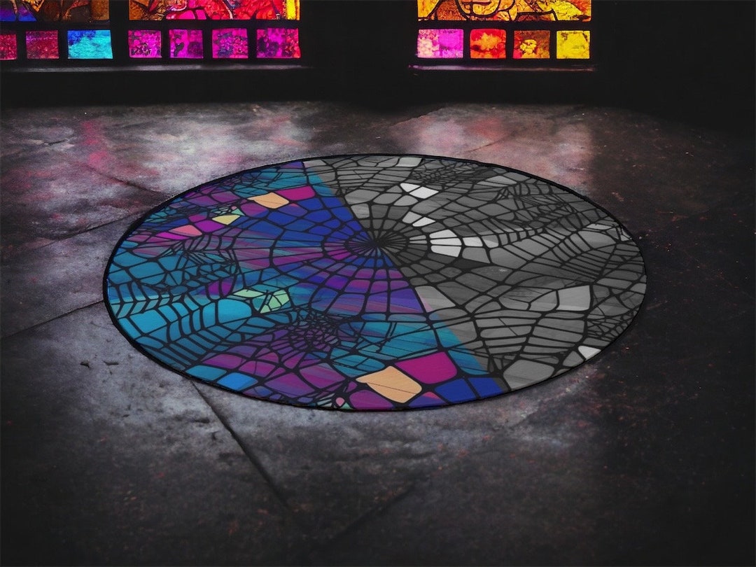 Nevermore Aademy Ophelia Hall Stained Glass Area Rug 60 D Wednesday ...