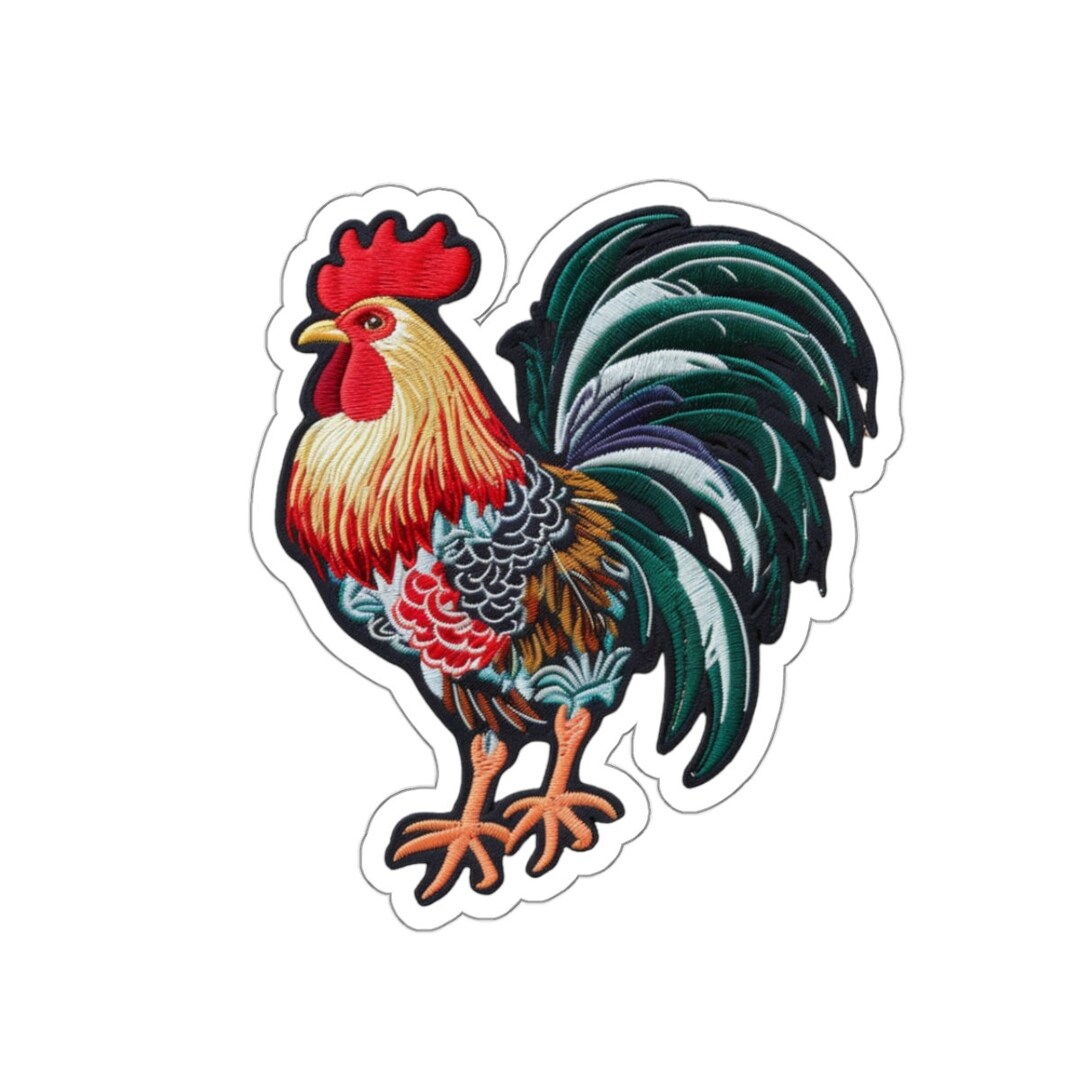 Rooster Sticker El Gallo Sticker Embroidered Look - Etsy