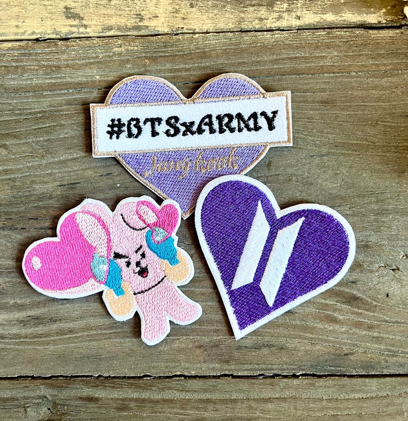 BTS X ARMY BT21 Bangtan Boys BTS Embroidered Purple Heart - Etsy