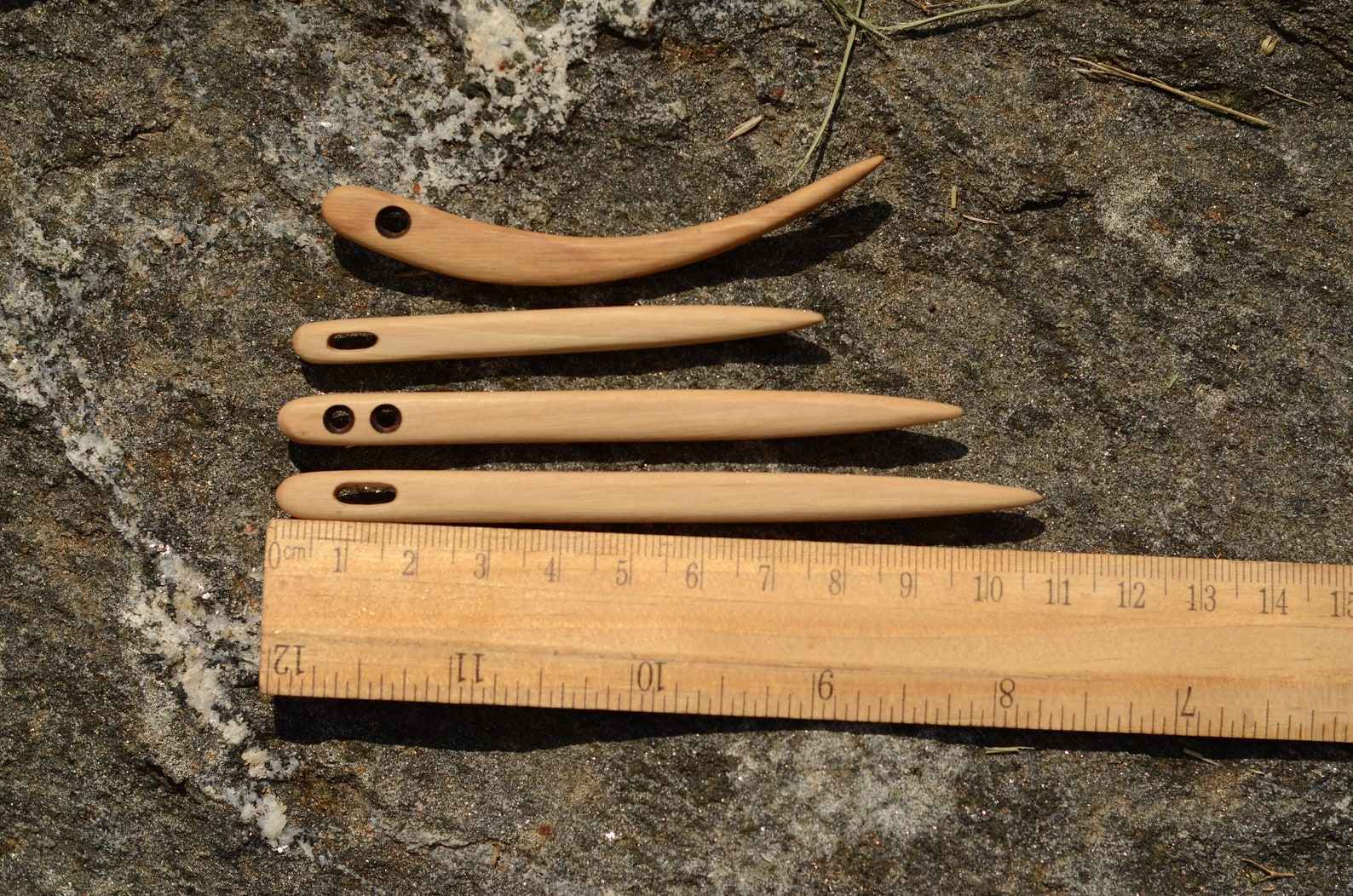 Set of 4 Nalbinding Needles Set of Wooden Needles Curved | Etsy