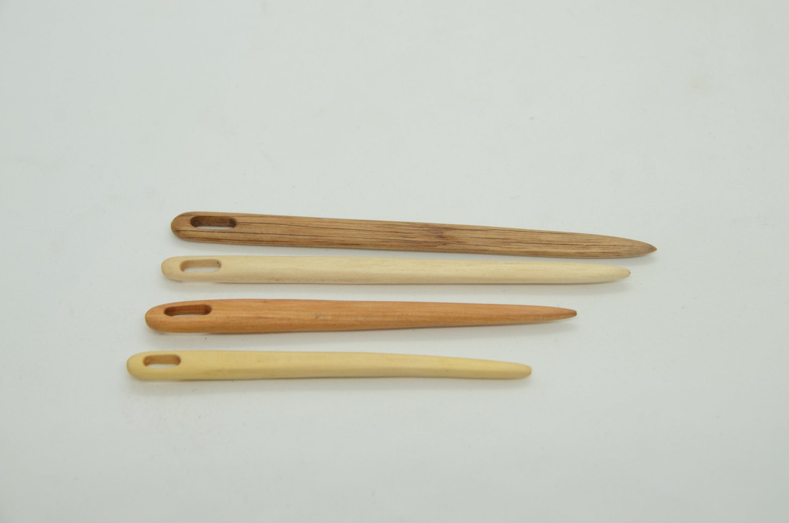 Wooden Nalbinding Needles / With Case /set of 4 / Handcarved Needle ...