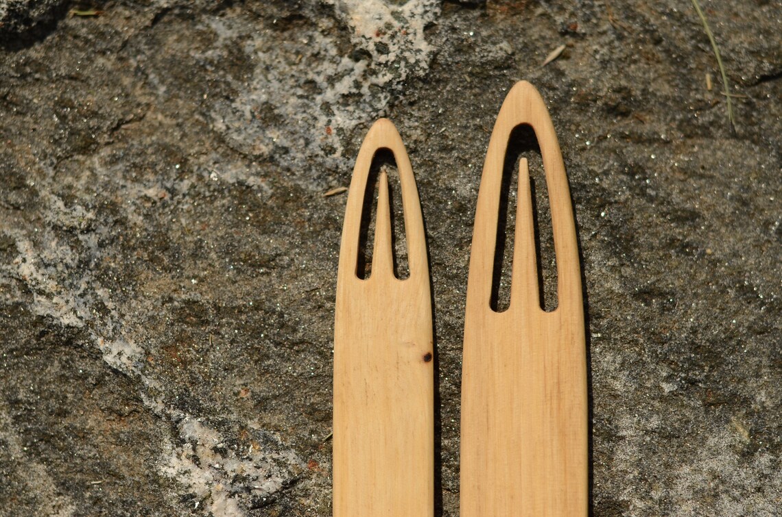 Set of 2 Shuttles Netting Shuttle Horn Beam Wood Weaving - Etsy